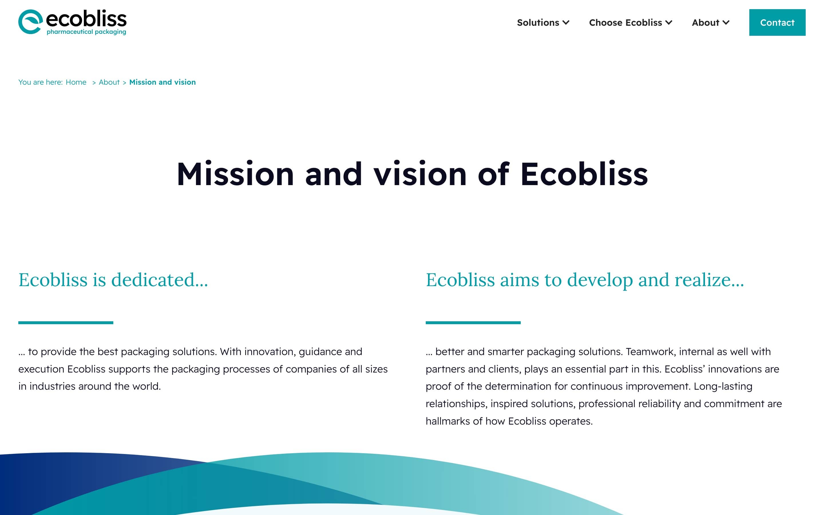 Mission and vision | Ecobliss Pharmaceutical Packaging
