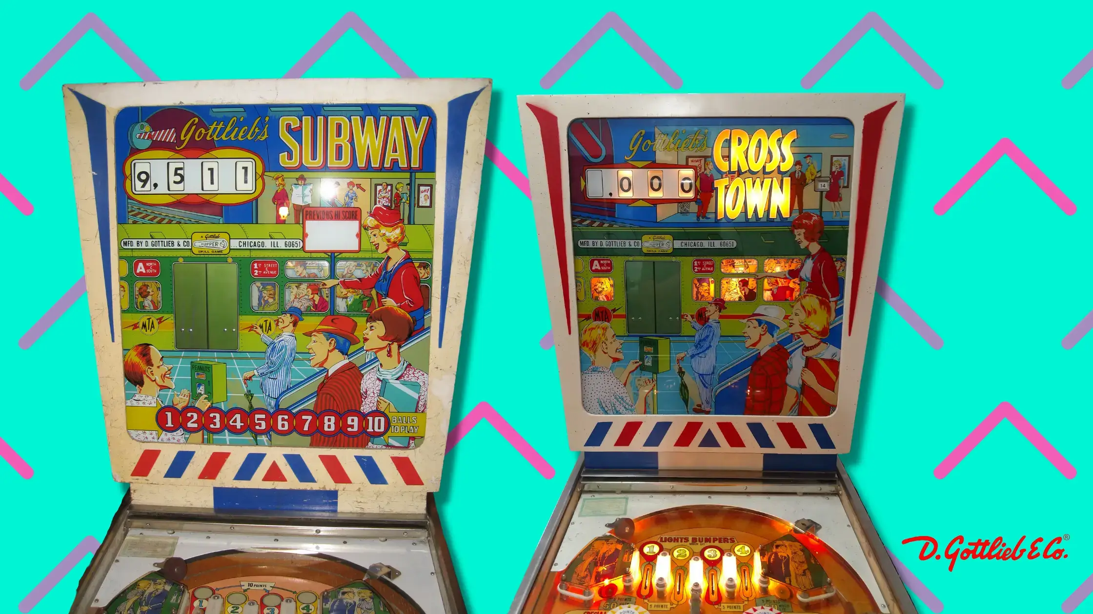Subway / Cross Town (1966) Pinball Machine by D. Gottlieb & Co.