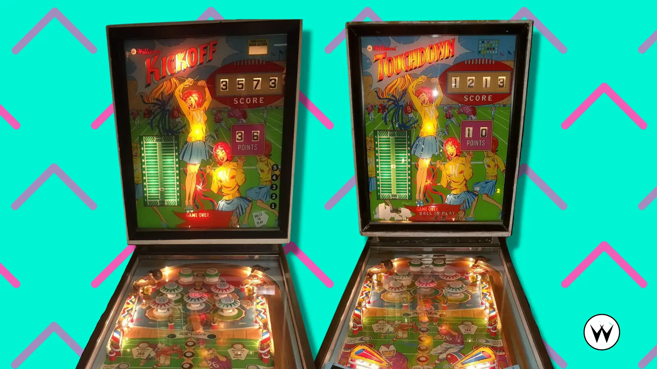 Touchdown / Kickoff (1967) Pinball Machine by Williams Electronic Games ...