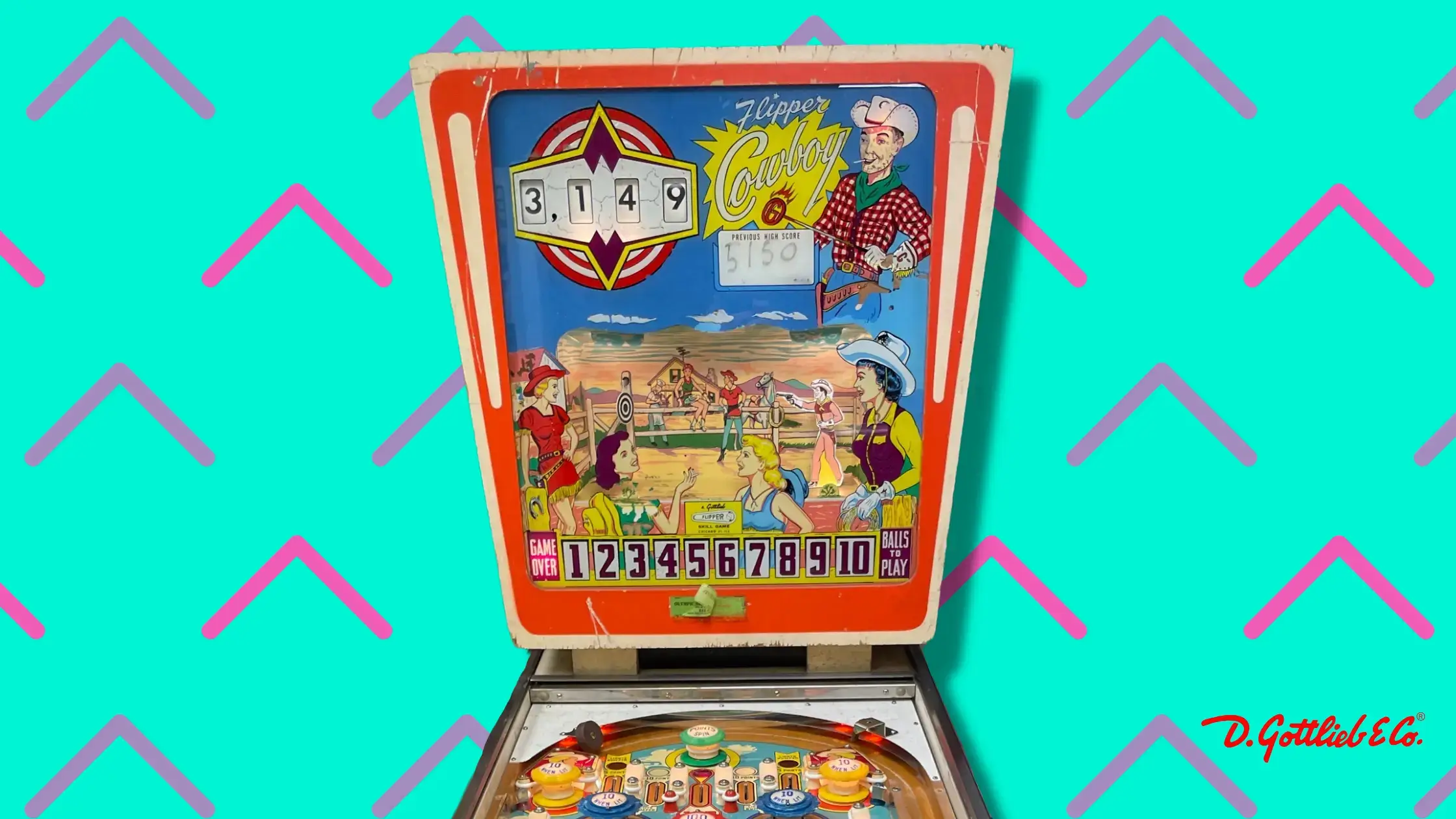 Flipper Cowboy (1962) Pinball Machine by D. Gottlieb & Co.