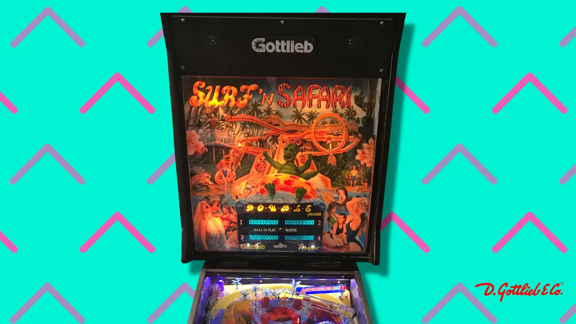 Surf 'n Safari (1991) Pinball Machine by D. Gottlieb & Co. Surf 'n Safari (1991) Pinball Machine by D. Gottlieb & Co.