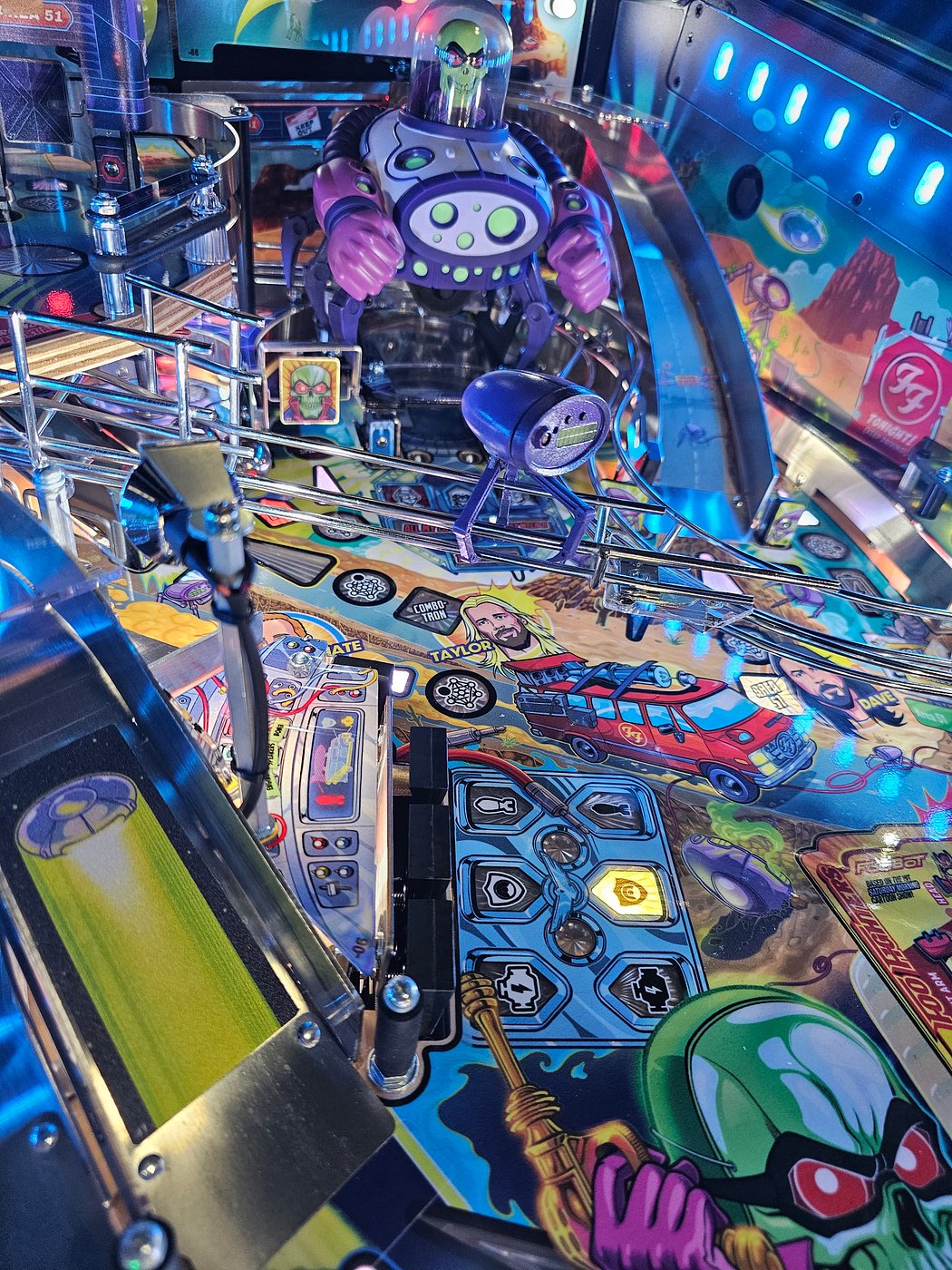 Foo Fighters Overlord Bot Rail Huggers | Raiden Mods | Pinball Mods ...