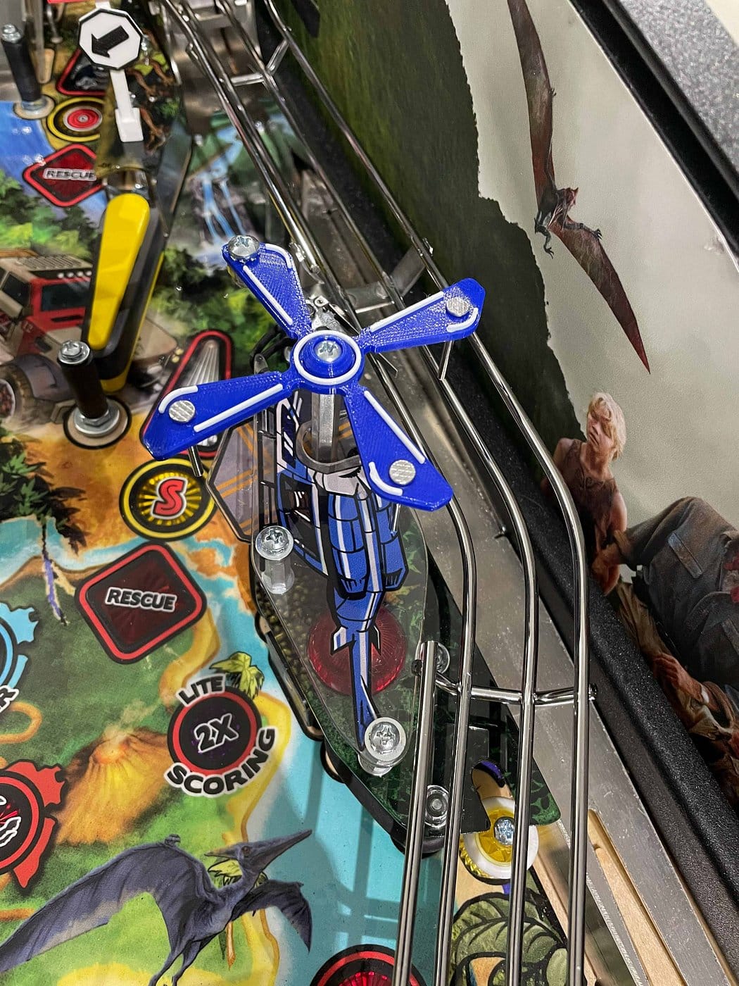 Jurassic Park Helicopter Blades | Pino Pinball Mods | Pinball Mods ...