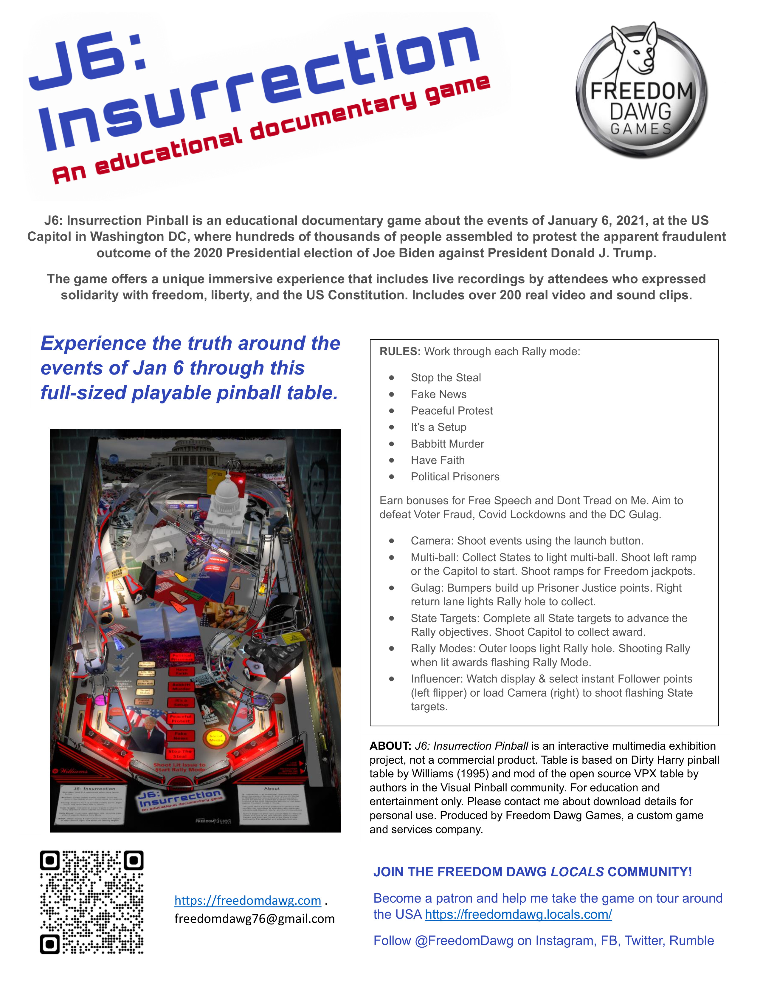 That January 6th Themed Virtual Pinball Machine (J6: The Insurrection ...