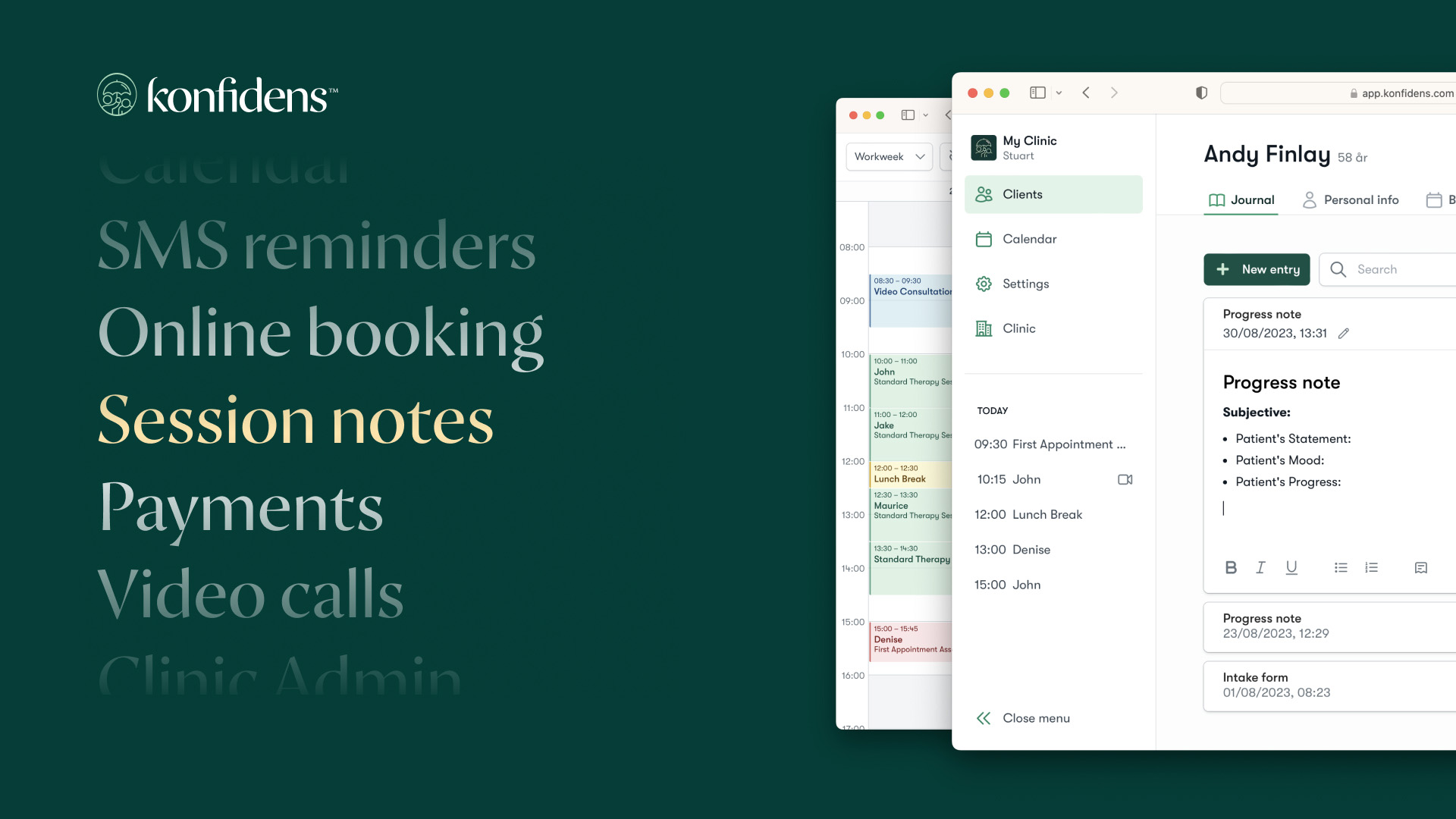 Clinical Notes • Secure Clinical Notes in Seconds • Konfidens