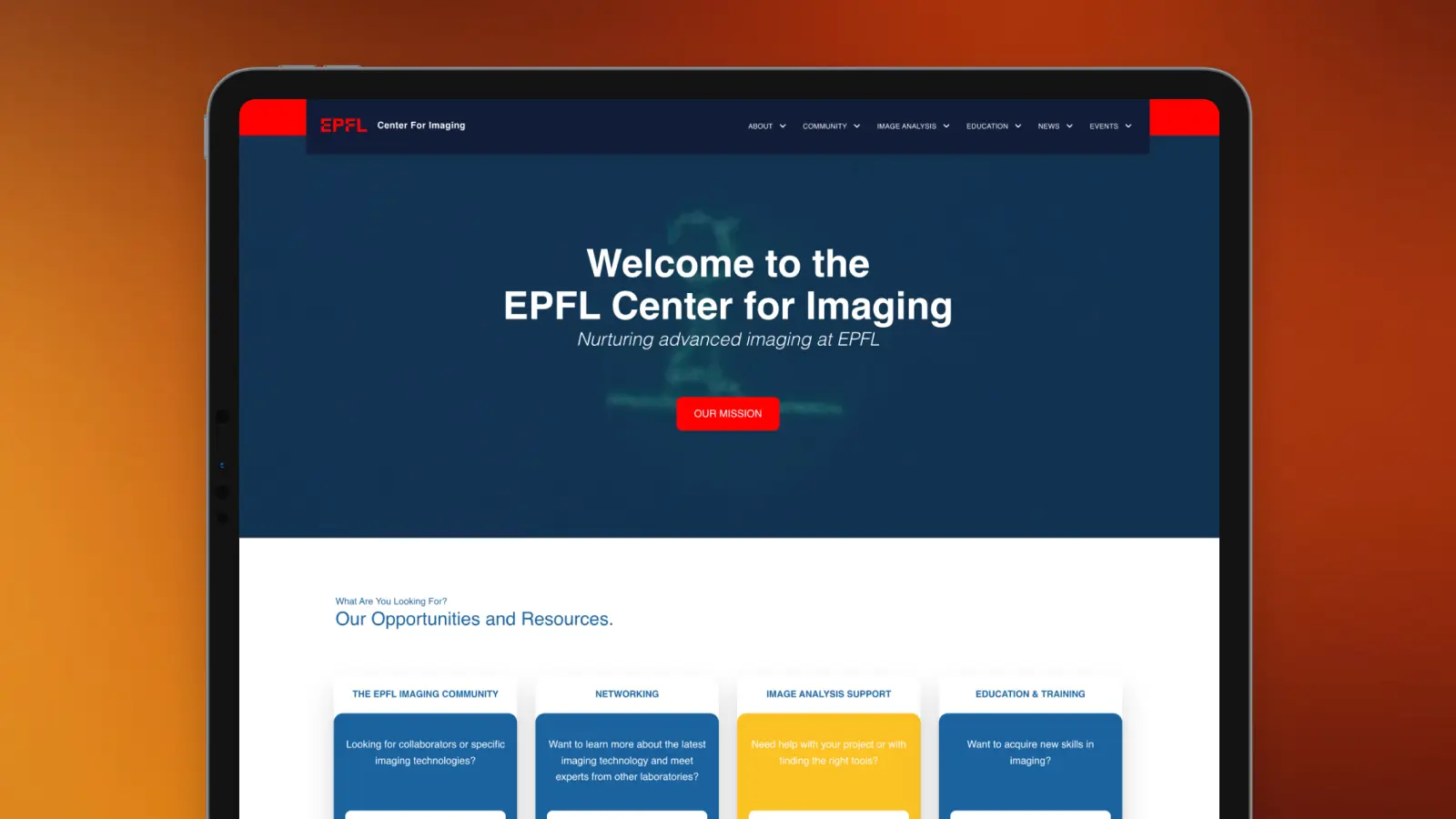 Website redesign for the EPFL Center for Imaging - EPFL Center for Imaging - Coteries Agence web