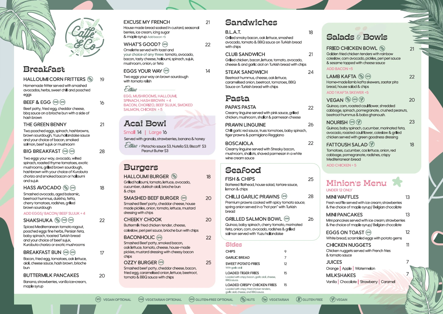Caffe & Co Menu