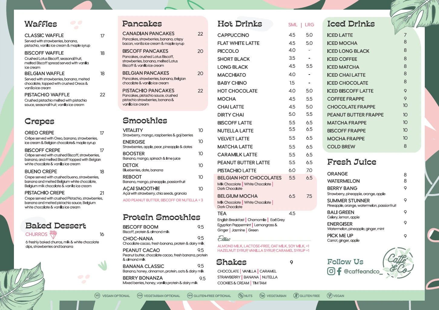 Caffe & Co Menu