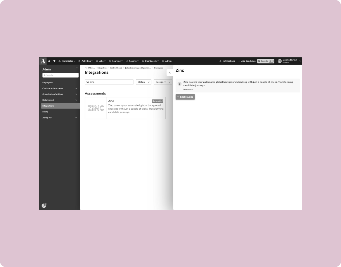 Ashby and Zinc Integration