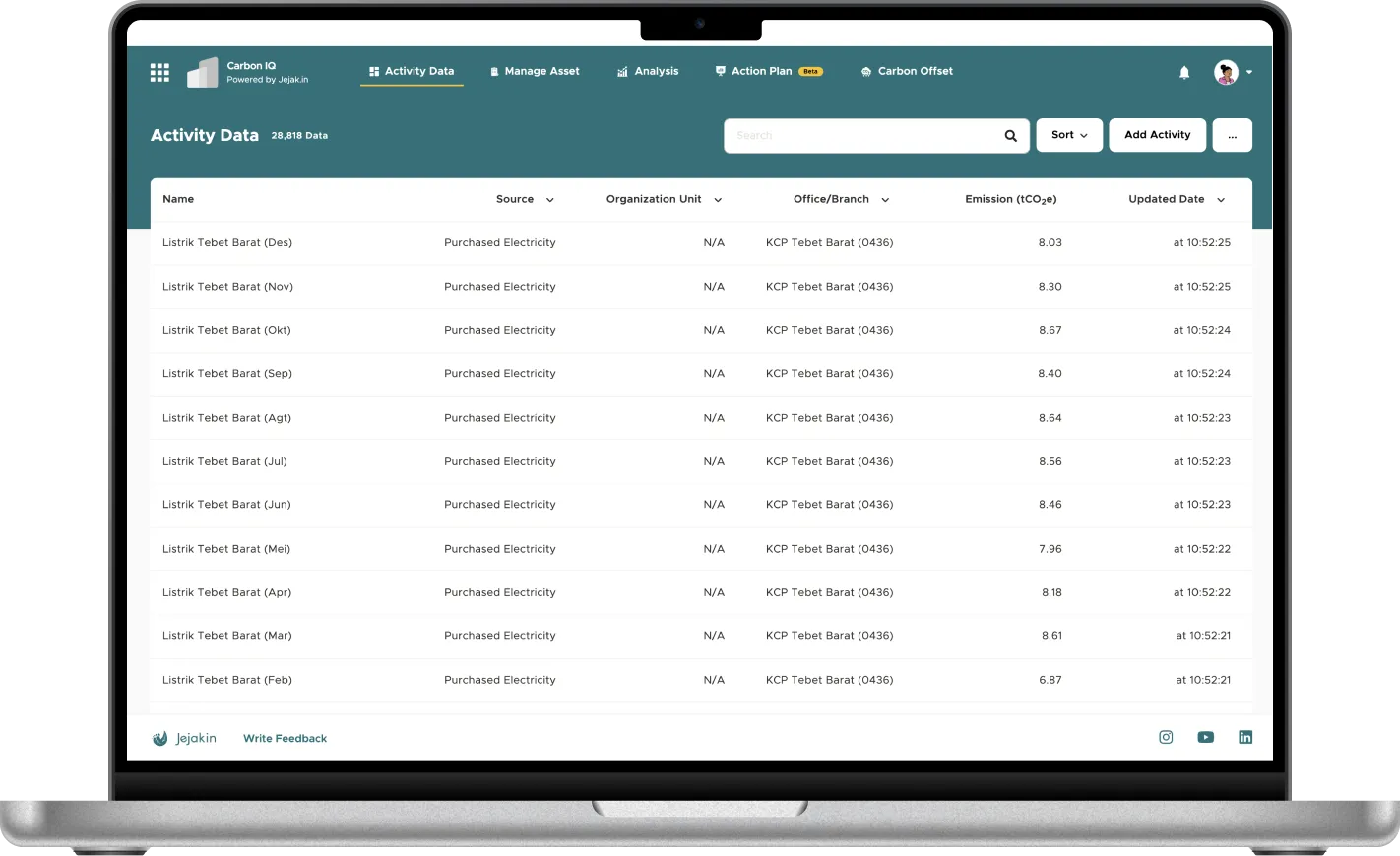 Jejakin - Carbon Management Platform