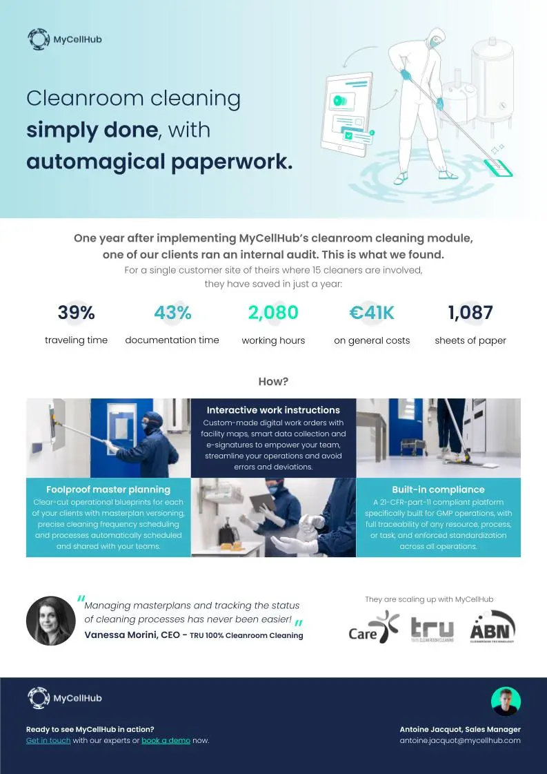 Cleanroom cleaning use case