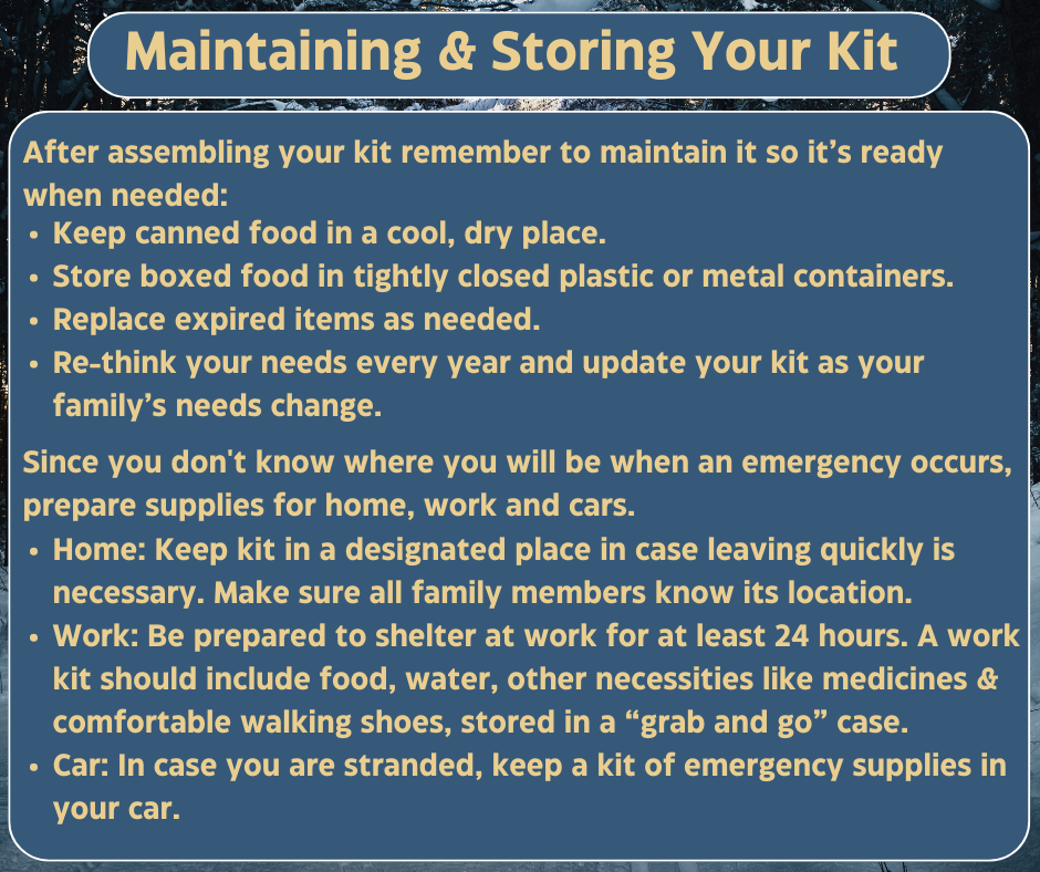 Article: Winter Weather Basic Emergency Supply Kit