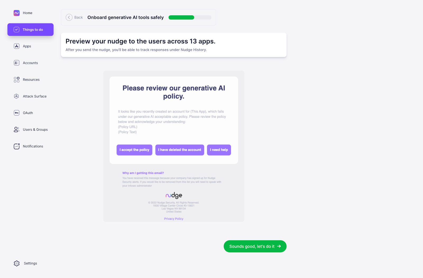 Onboard new generative AI tools safely with Nudge Security