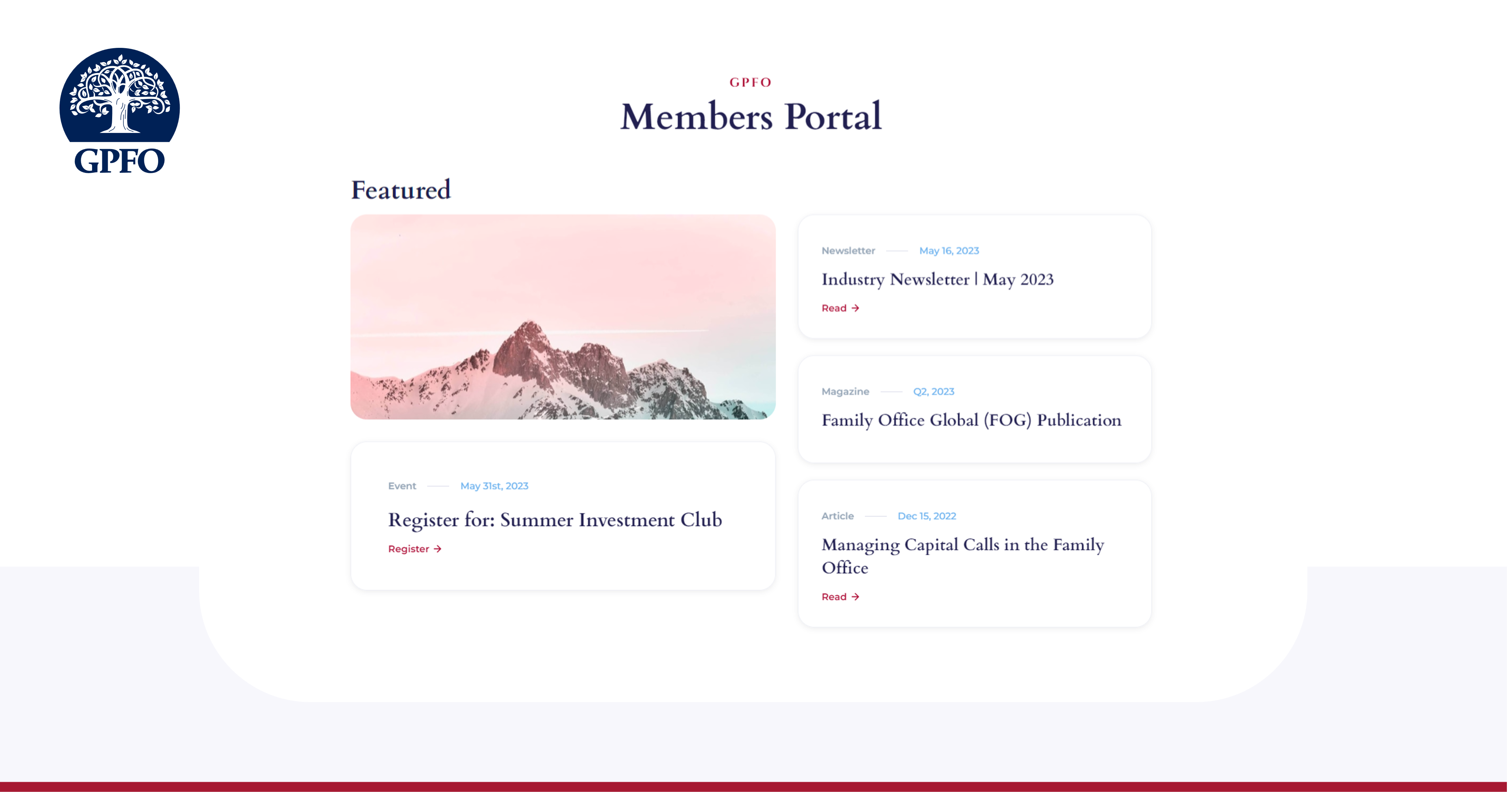 GPFO | Announcements: Members Portal Launch