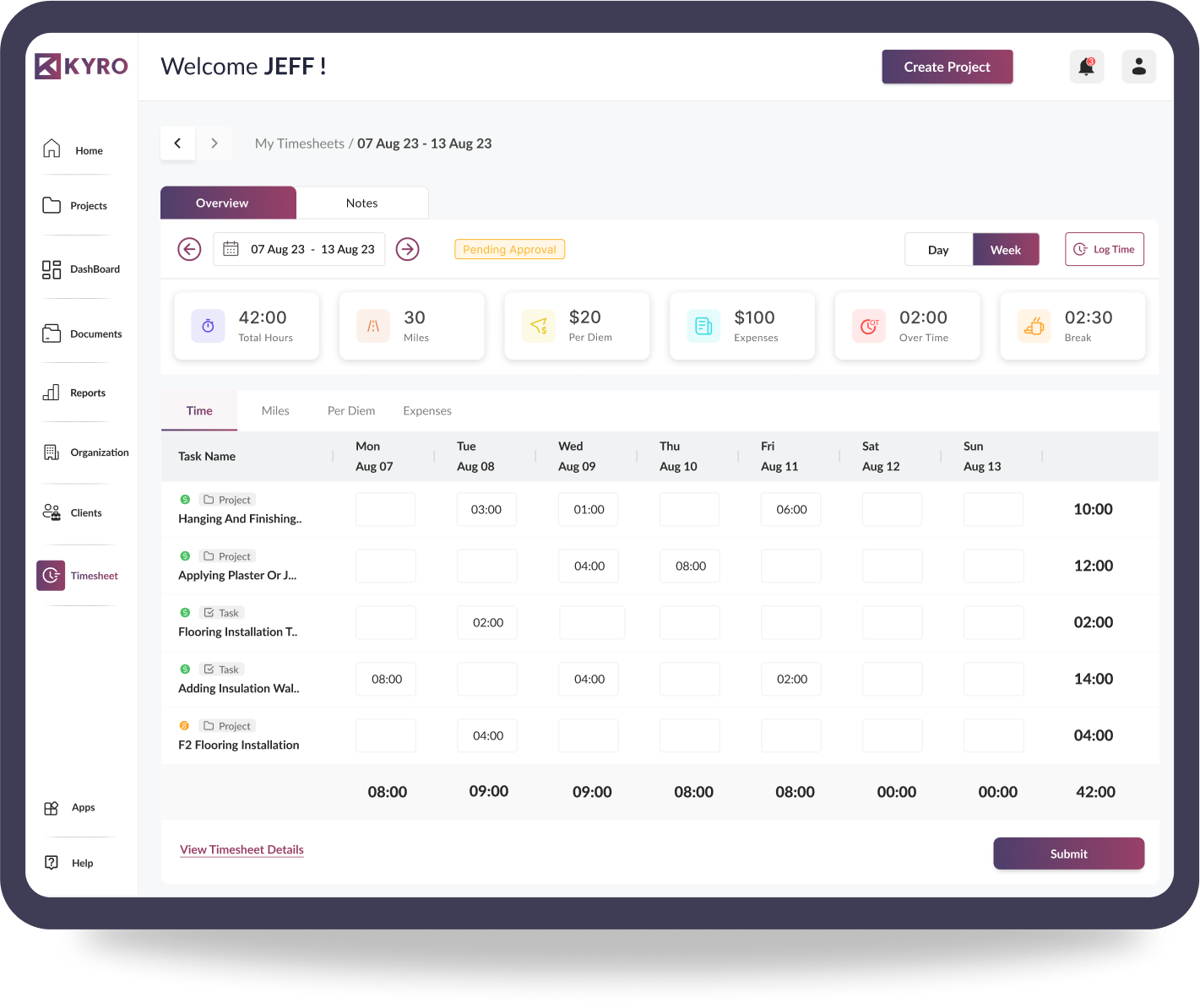 Effortless Construction Timesheet Management | KYRO - Simplify Time ...