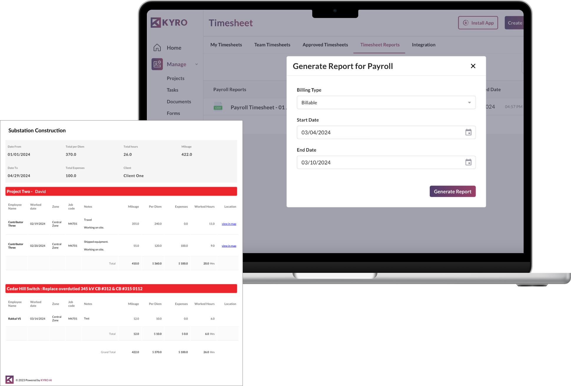 Effortless Construction Timesheet Management | KYRO - Simplify Time Tracking