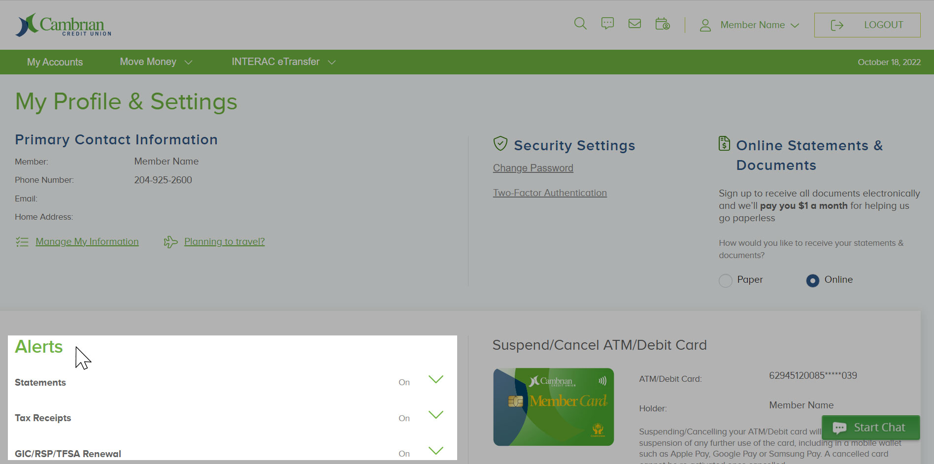Can I set up alerts on my account? | Cambrian Help