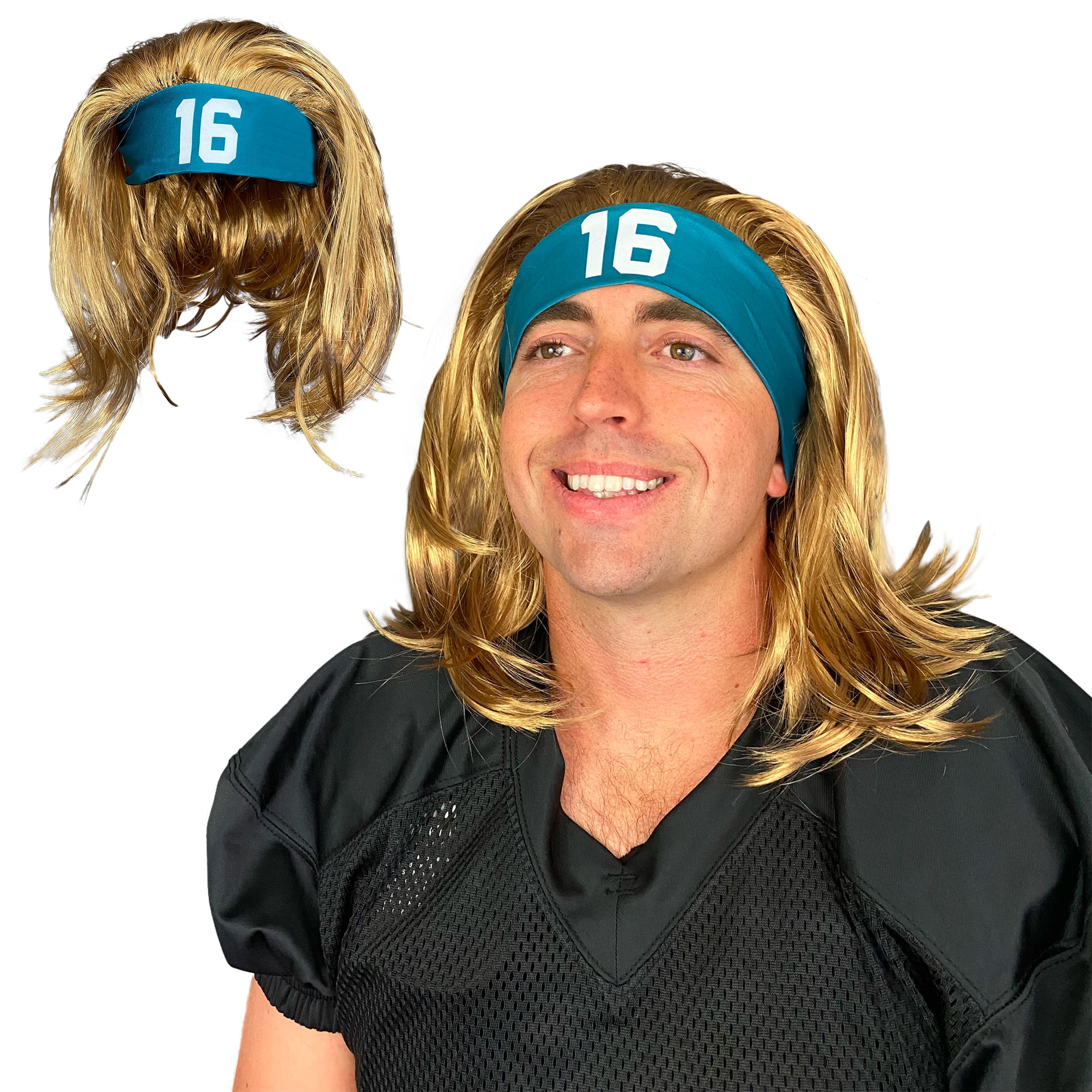 Watt's Wigs - Star Athlete Headband Wig (Teal)