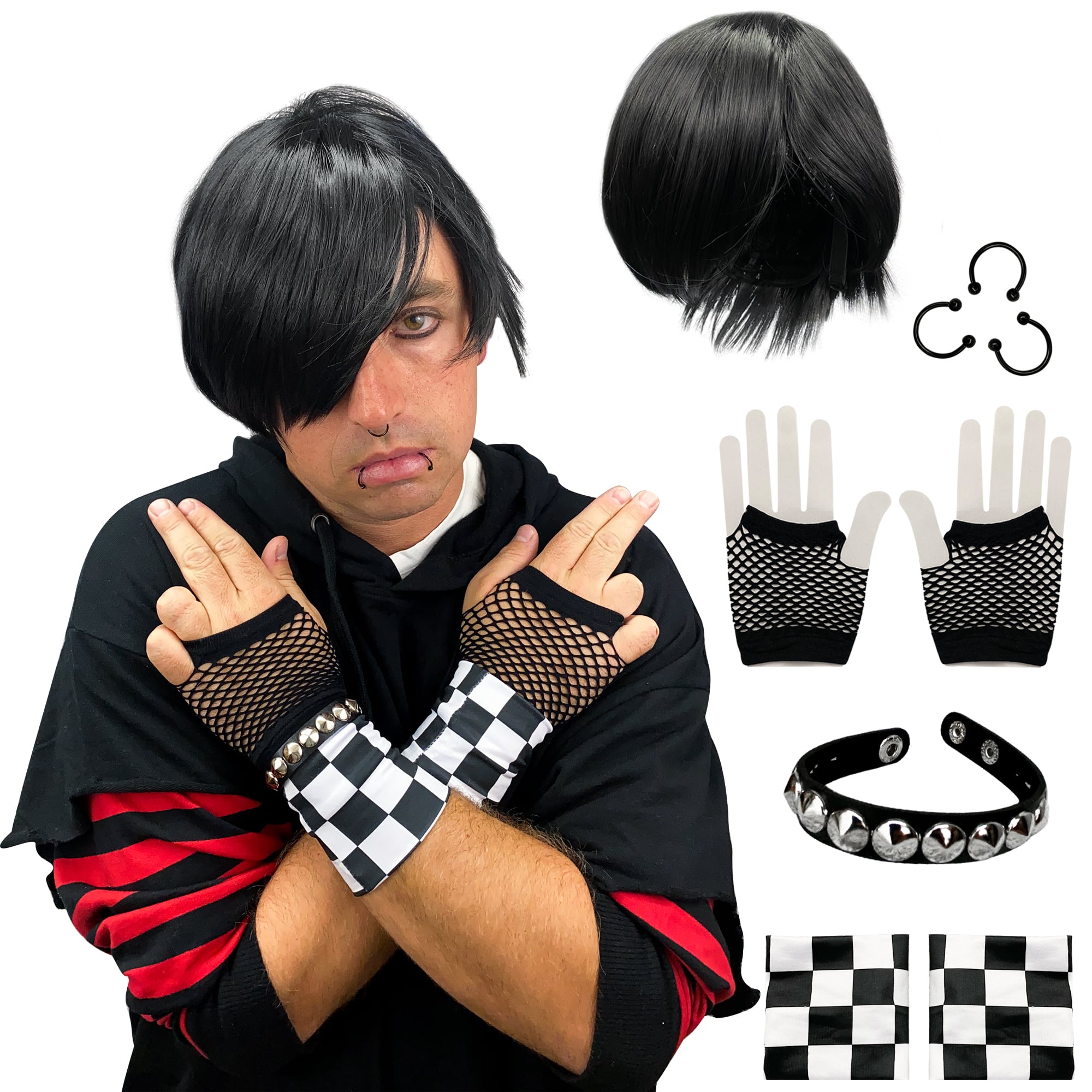 Watt's Wigs - Emo Costume Set for Men