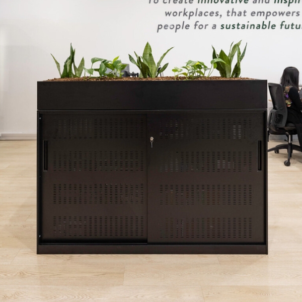 Slide Storage with Planter | SmartSpaceWorkplace Solutions