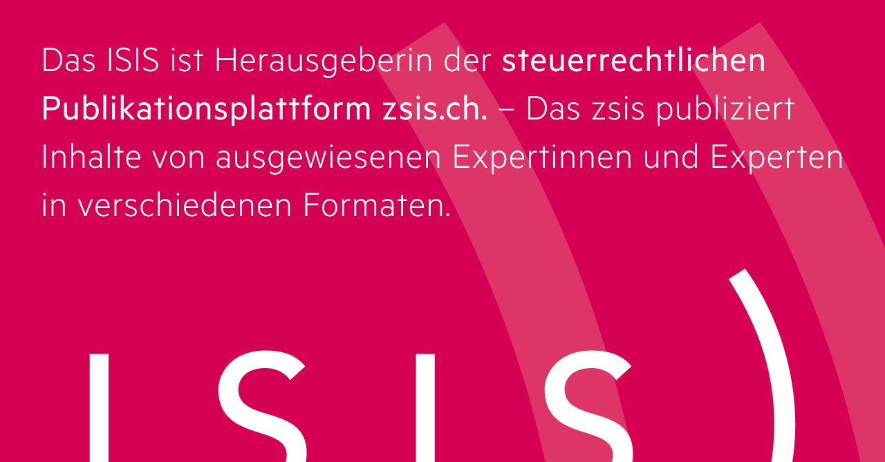 zsis – die steuerrechtliche Online-Publikation | ISIS)