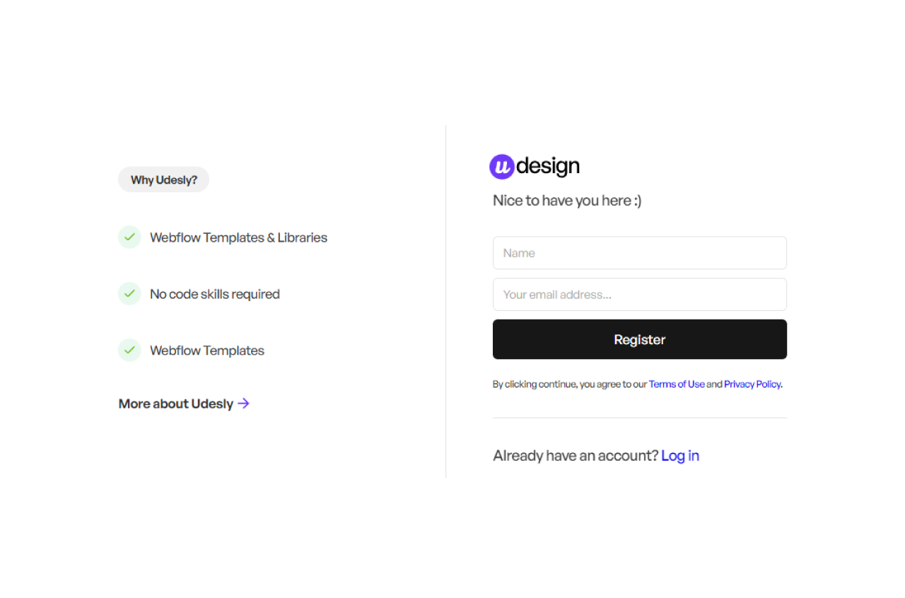 uDesign Library | Webflow