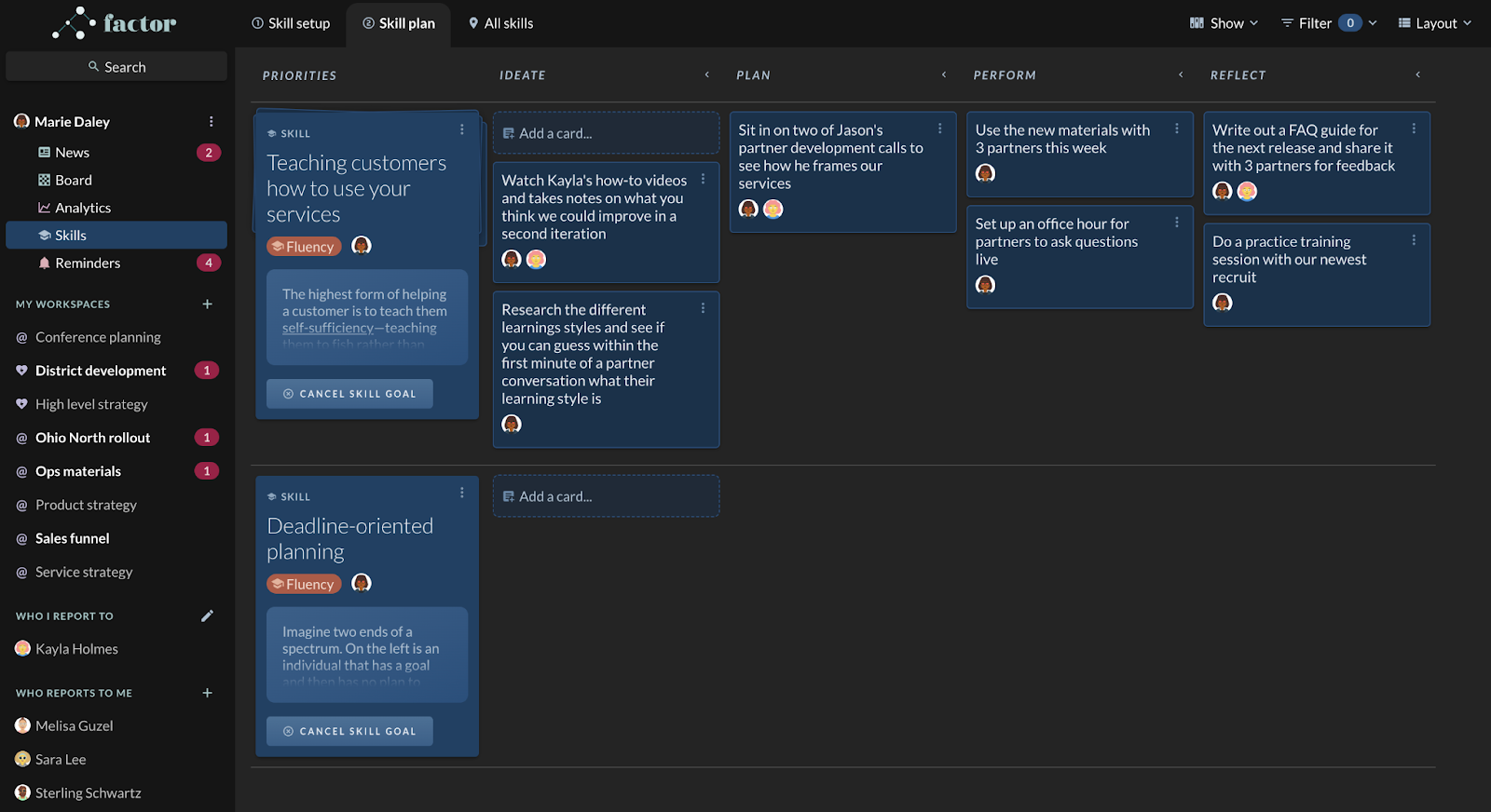How can I make a Skill plan in Factor?
