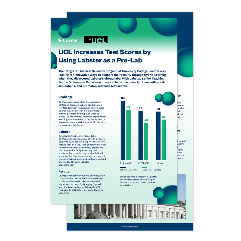 UCL Increases Test Scores by Using Virtual Labs as a Pre-Lab | Case Study