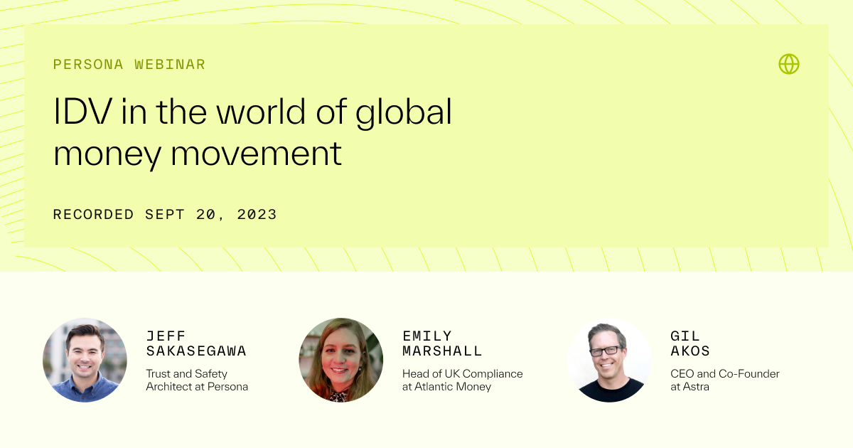 Identity verification in the world of global money movement | Persona