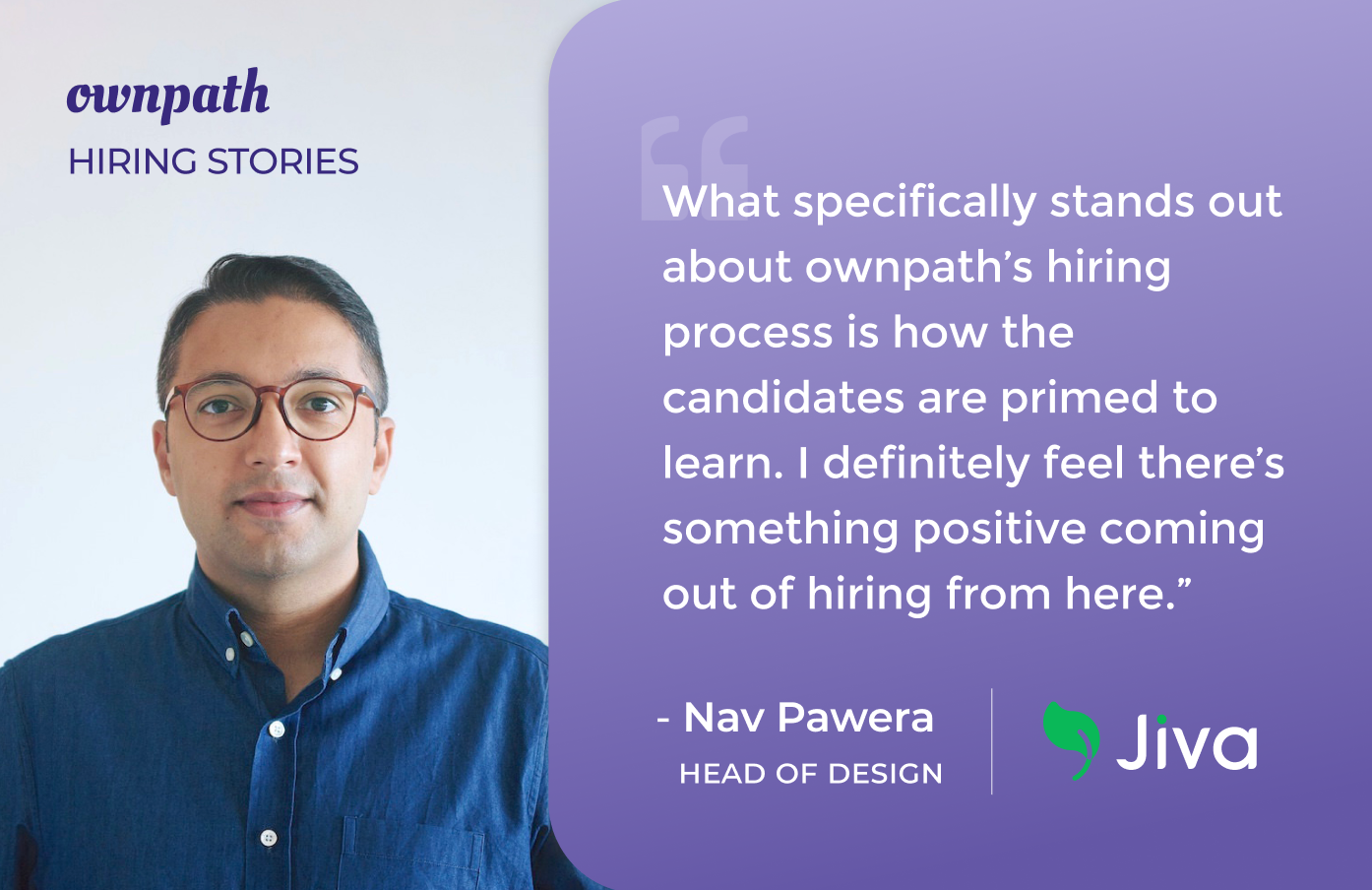 Jiva's Head of Design on their experience with hiring designers from ownpath