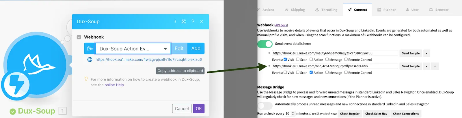 Dux-Soup & Make: Automating LinkedIn lead gen workflows