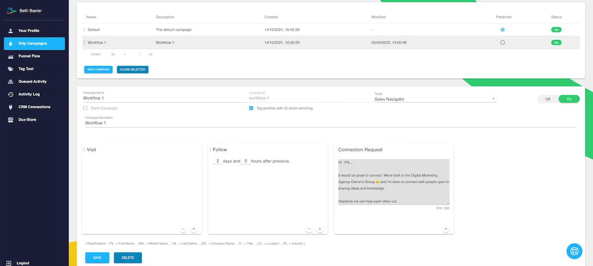 LinkedIn lead generation campaigns - a 10-step workflow template