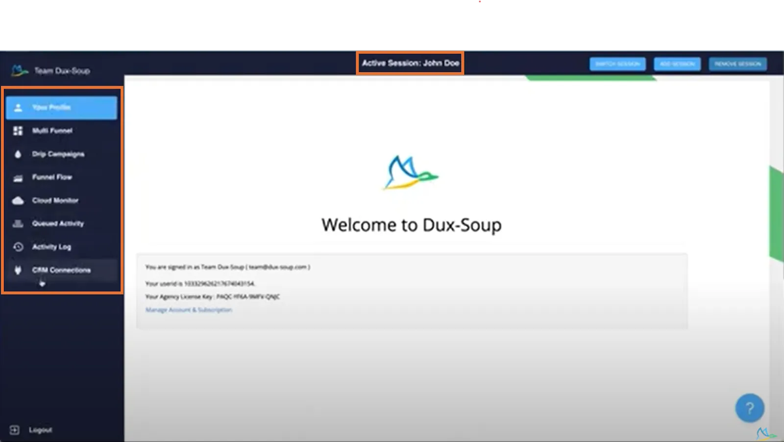 Dux-Soup Cloud Agency Dashboard. It’s arrived!