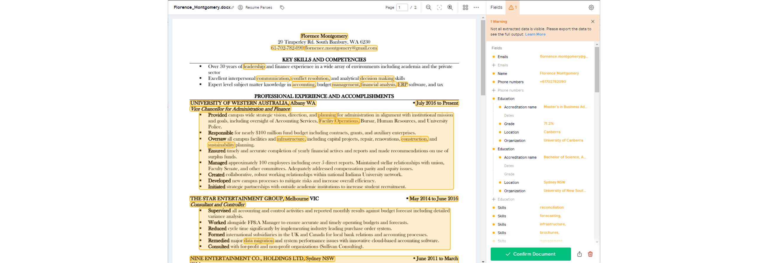 Resume Parser | Affinda