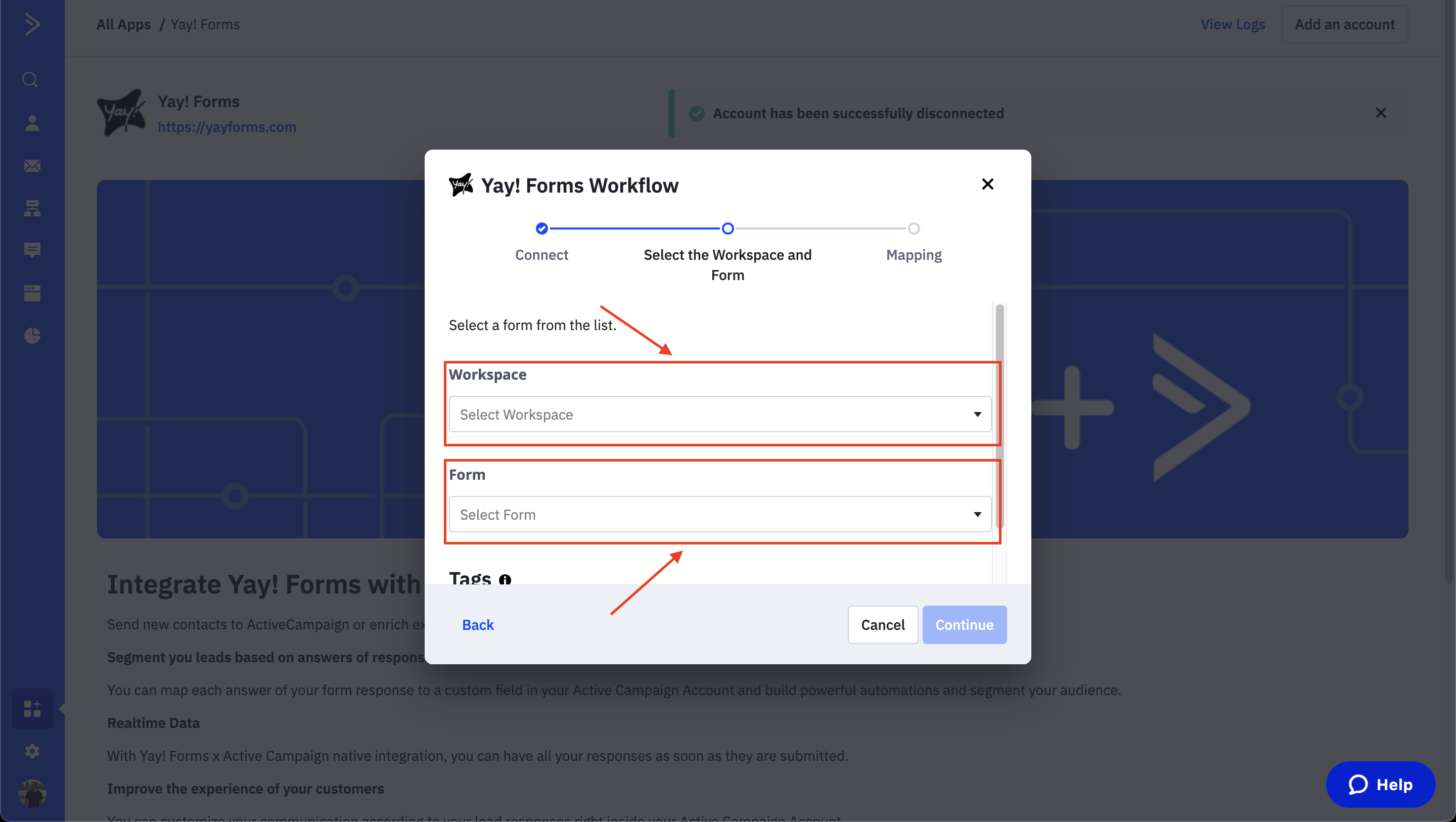 Integrate Yay! Forms with Active Campaign