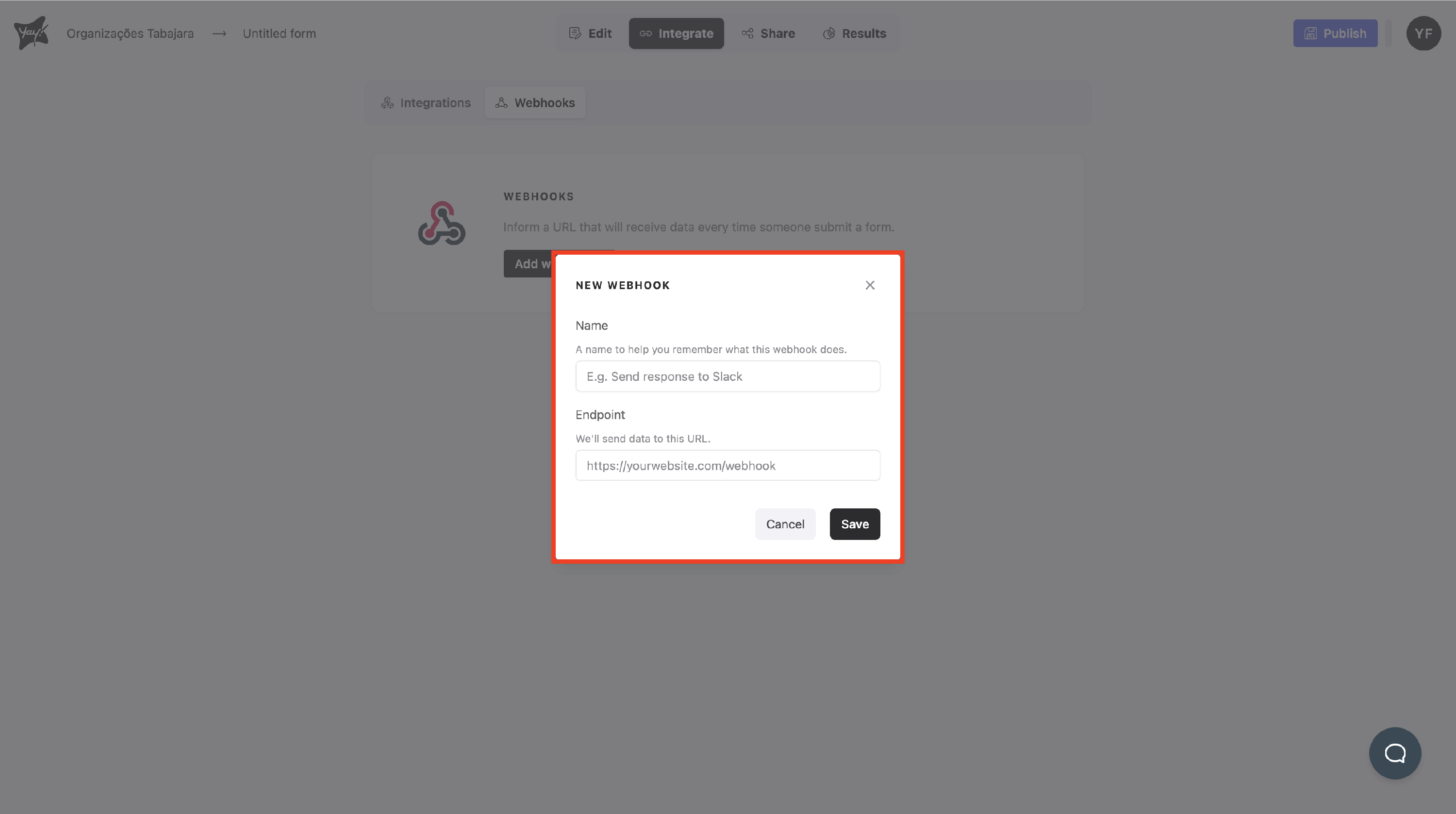 Integrate Webhooks to Your Form