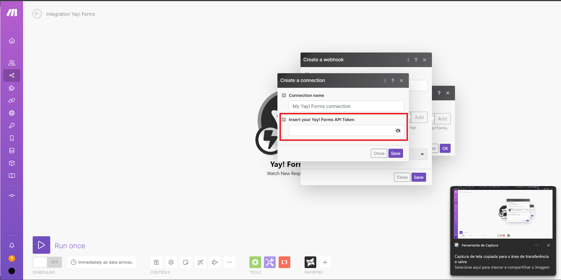 Integrate Yay! Forms with Make