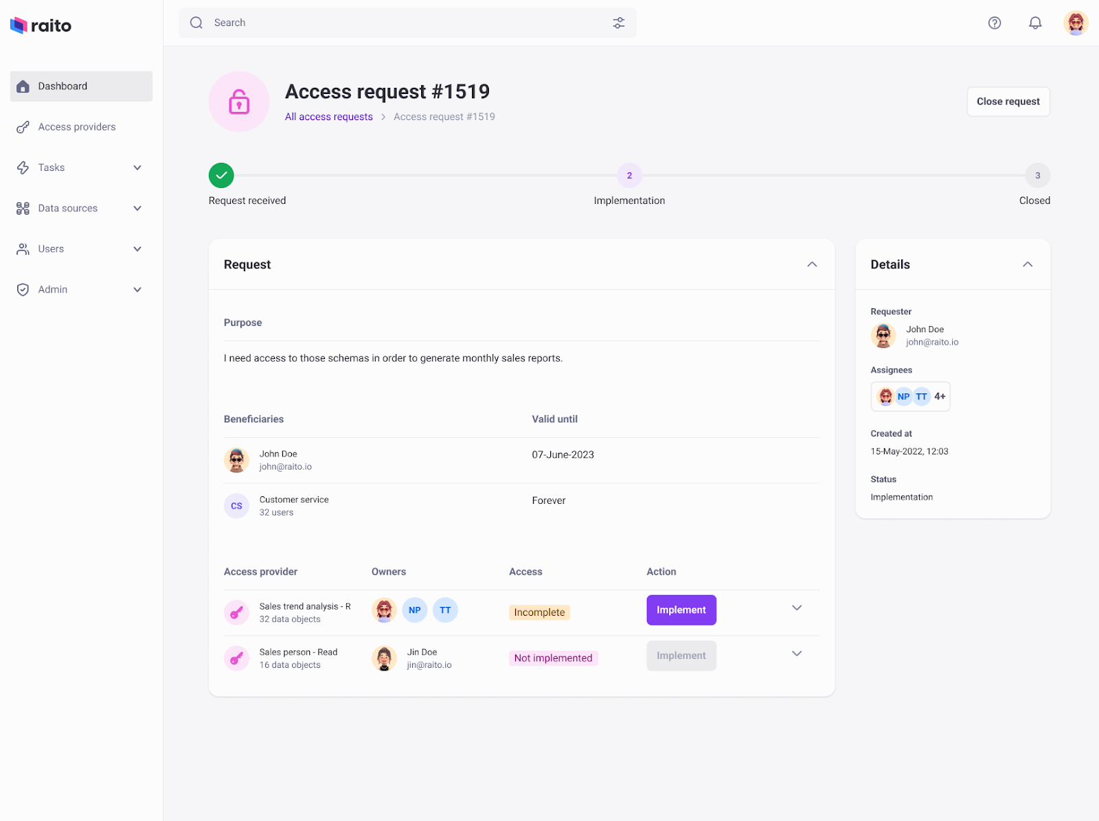 Data products as the cornerstone of Purpose-Based Access Control