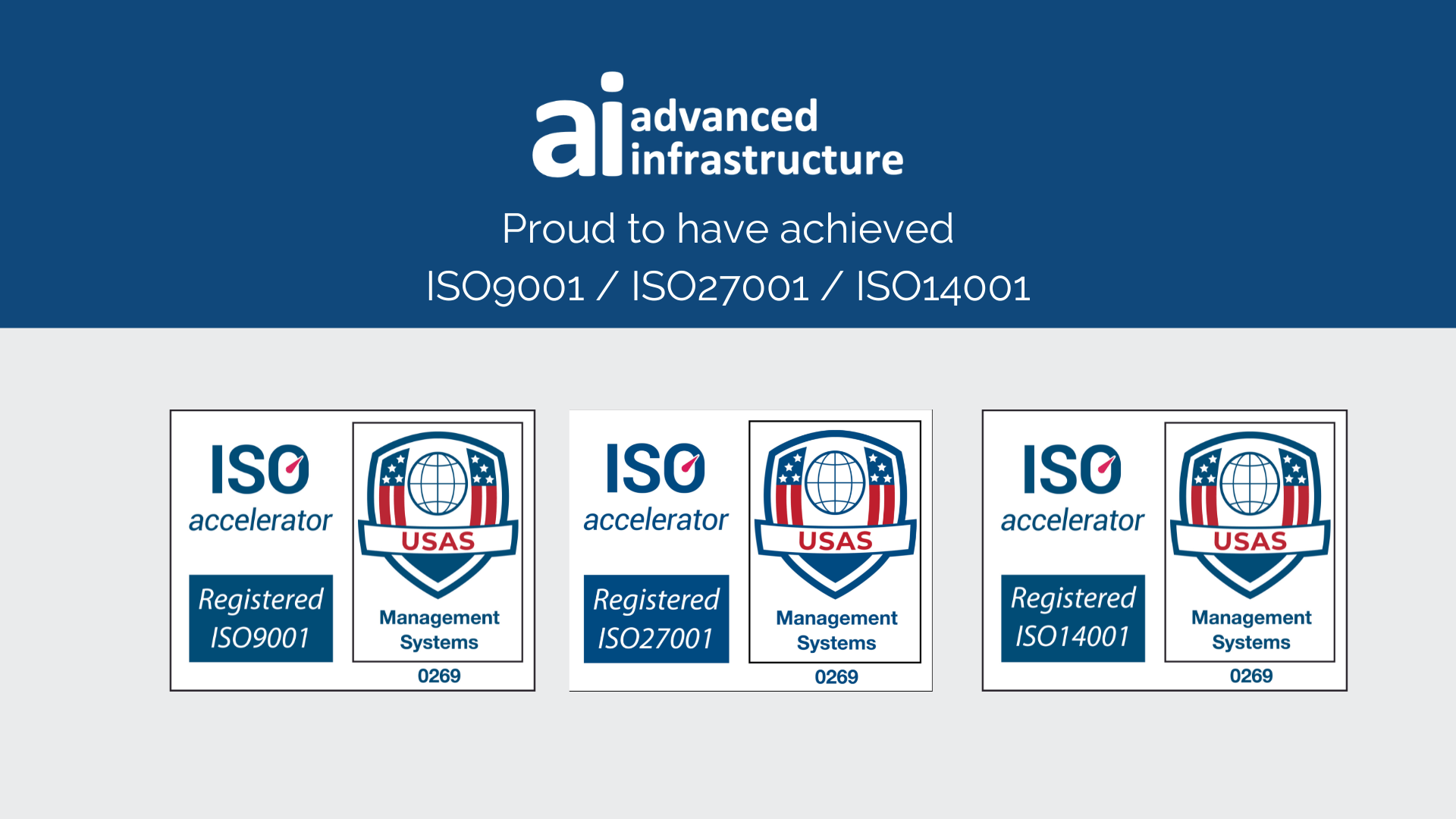 Advanced Infrastructure awarded trio of ISO certifications