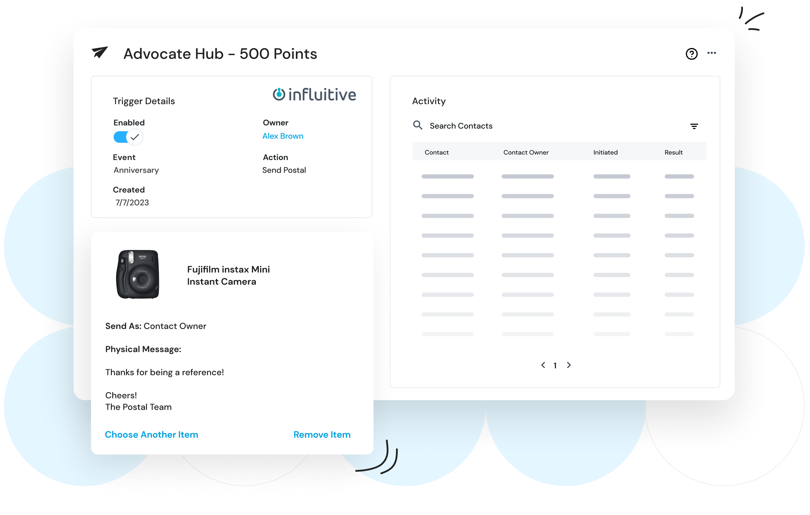 Influitive Integration | Postal