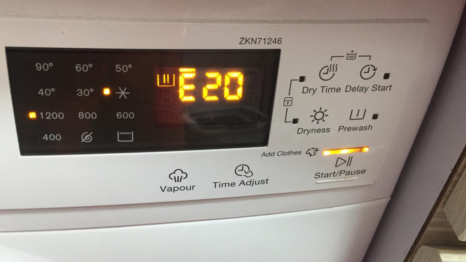 洗衣機出E20故障代碼的維修案例