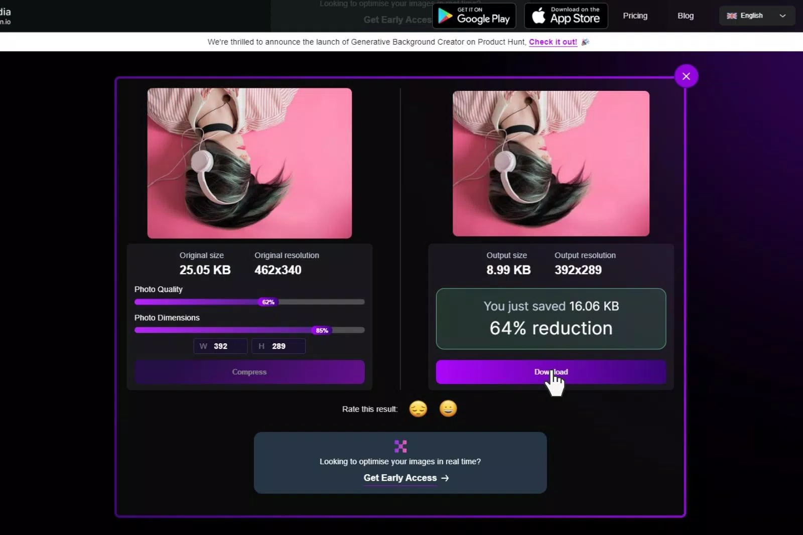 How to reduce the pixel size of an image
