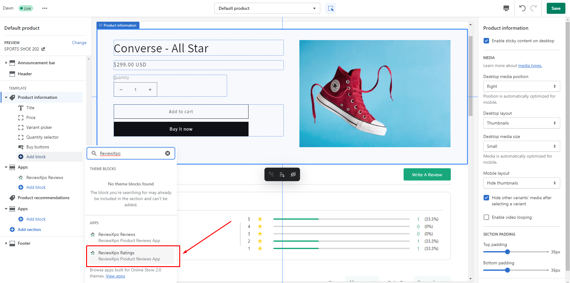 How to use ReviewXpo star rating widget?