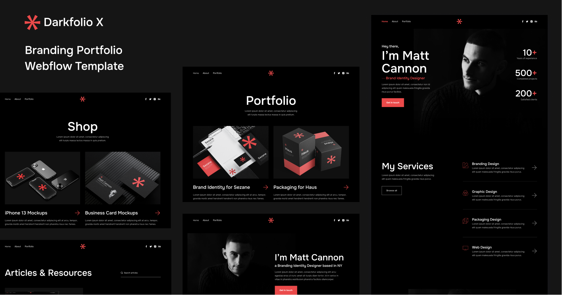 Darkfolio X - Webflow Ecommerce website template