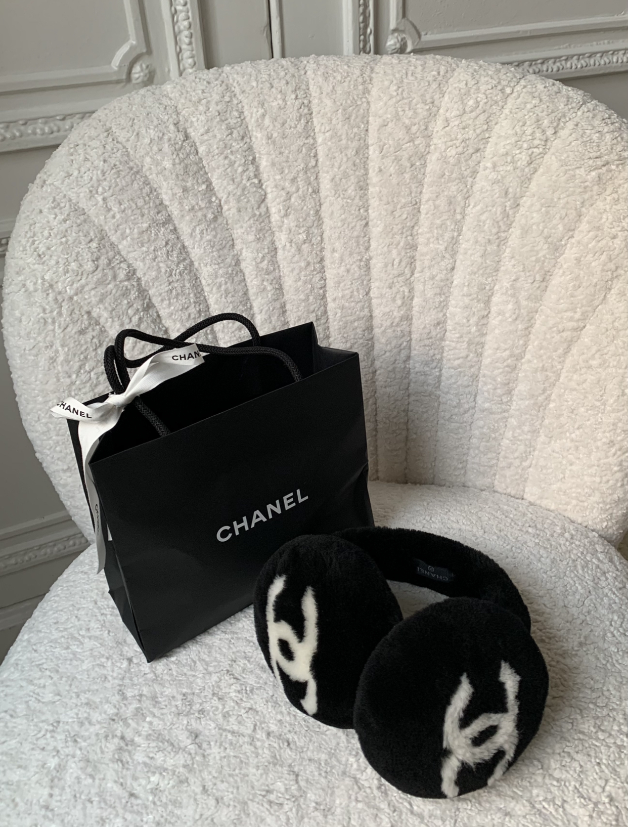 Limelight Nova | Chanel Pre-Owned | Chanel CC Earmuffs Shearling in ...