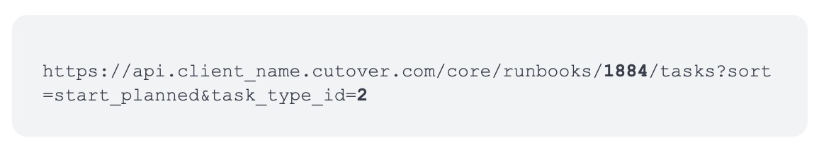 Cutover API | Examples | How to get a list of task types from a runbook
