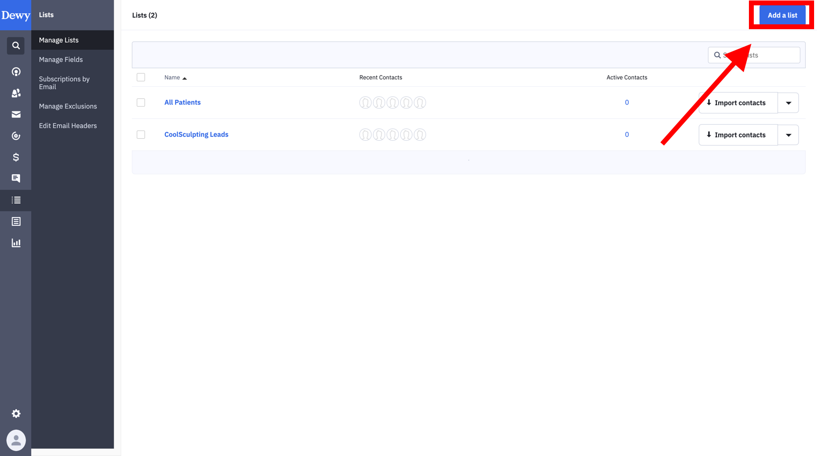 How to Create a List | Dewy Support