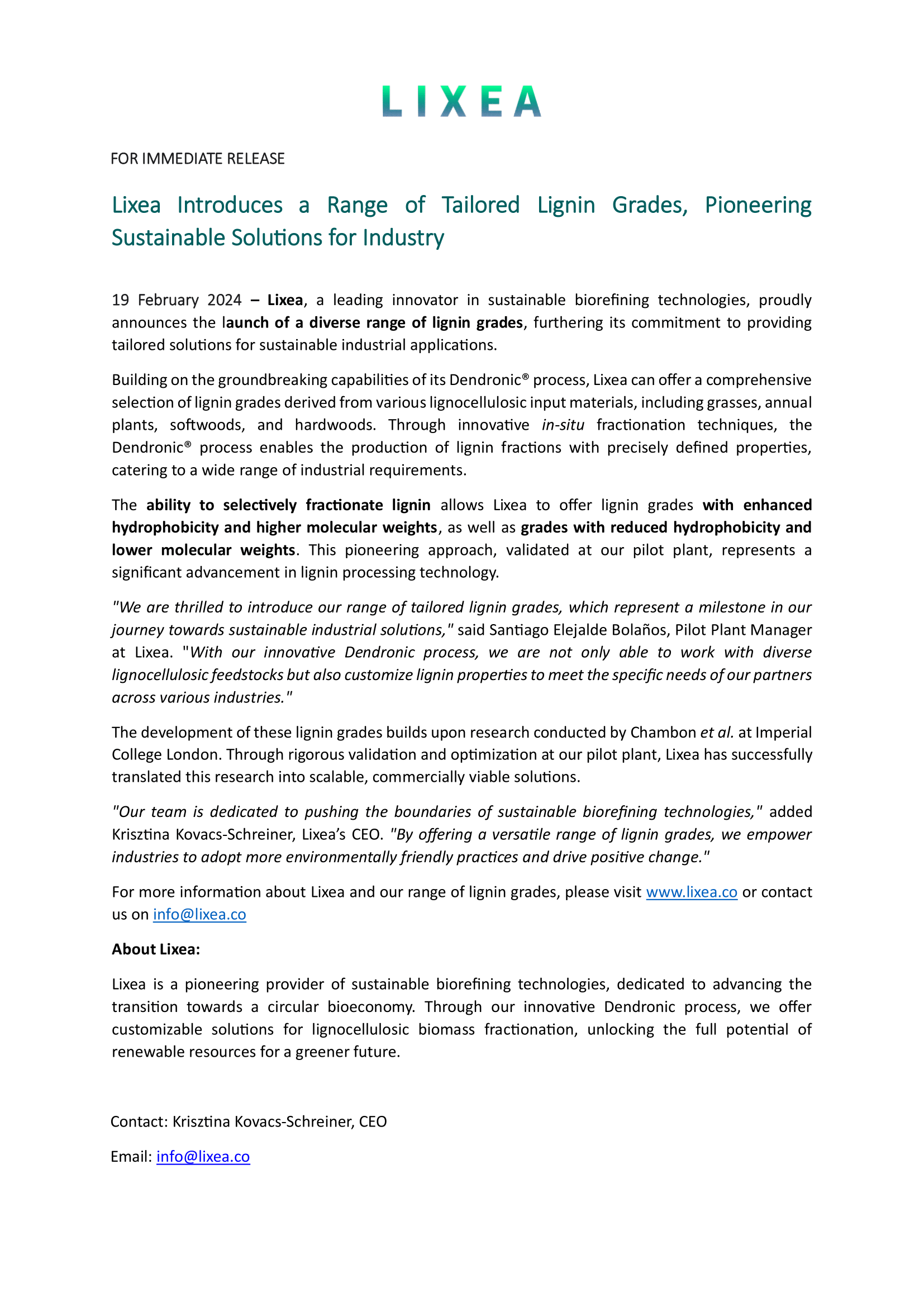 Lixea News | Lixea Introduces a Range of Tailored Grades