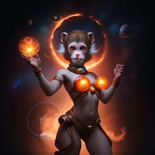 Space Monkey Fire Artist Stable Diffusion prompt - Midjourney