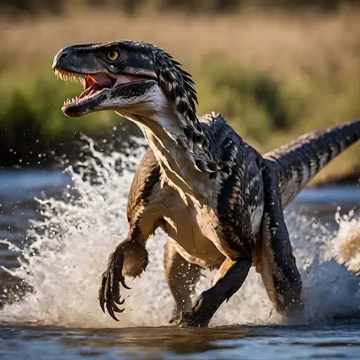 Raptor River Splash Stable Diffusion prompt - Midjourney